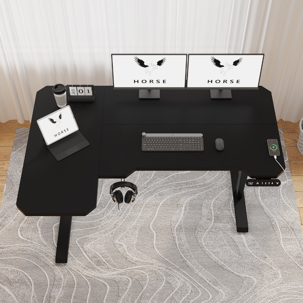 Jual Mxtark 59 inches Height Adjustable table 1.5M L Shape Electric ...