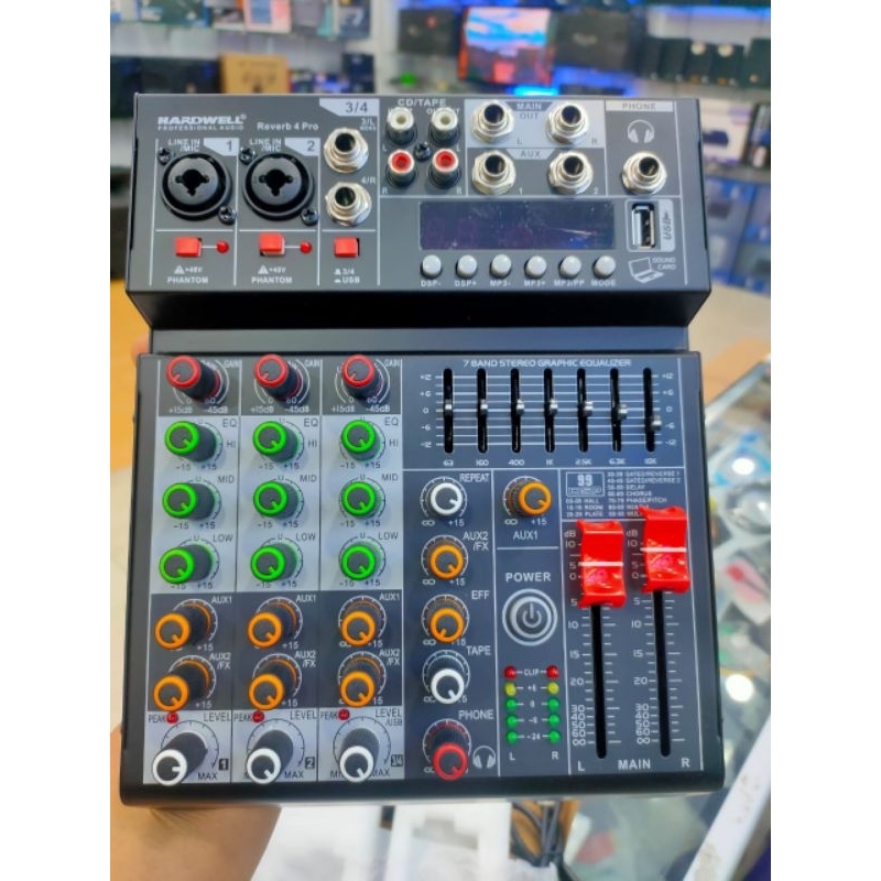 Jual Mixser HARDWELL REVERB 4 PRO audio USB bluetooth Original 4 channel | Shopee Indonesia