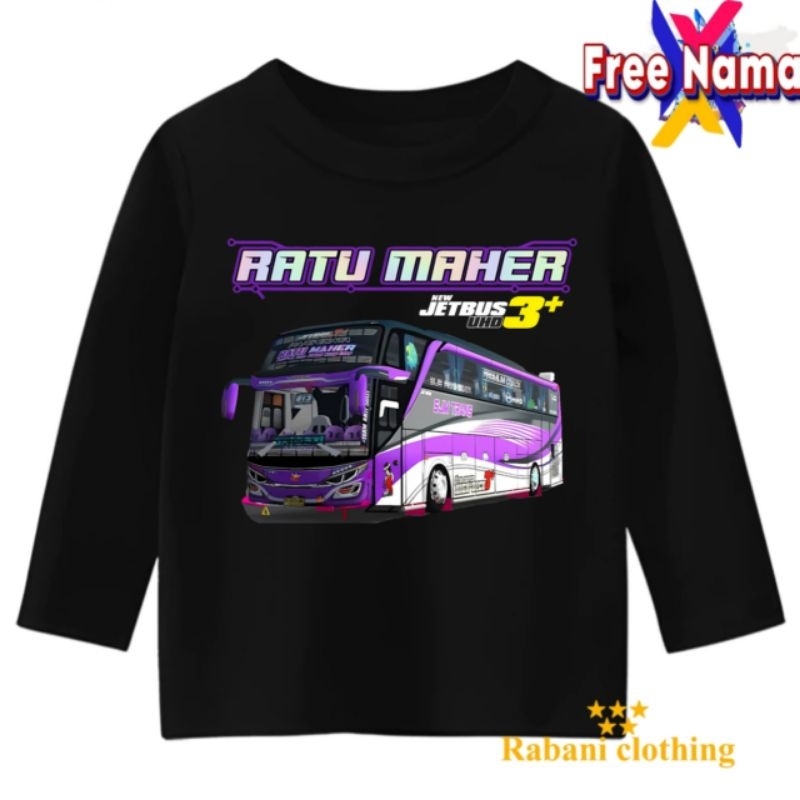 Jual Baju unisex bus ratu maher kaos lengan panjang free nama | Shopee Indonesia