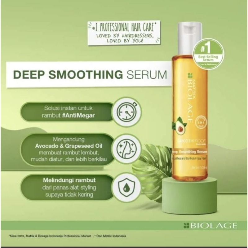 Jual Matrix Biolage Smoothproof Deep Smoothing Serum 100ML || Deep ...