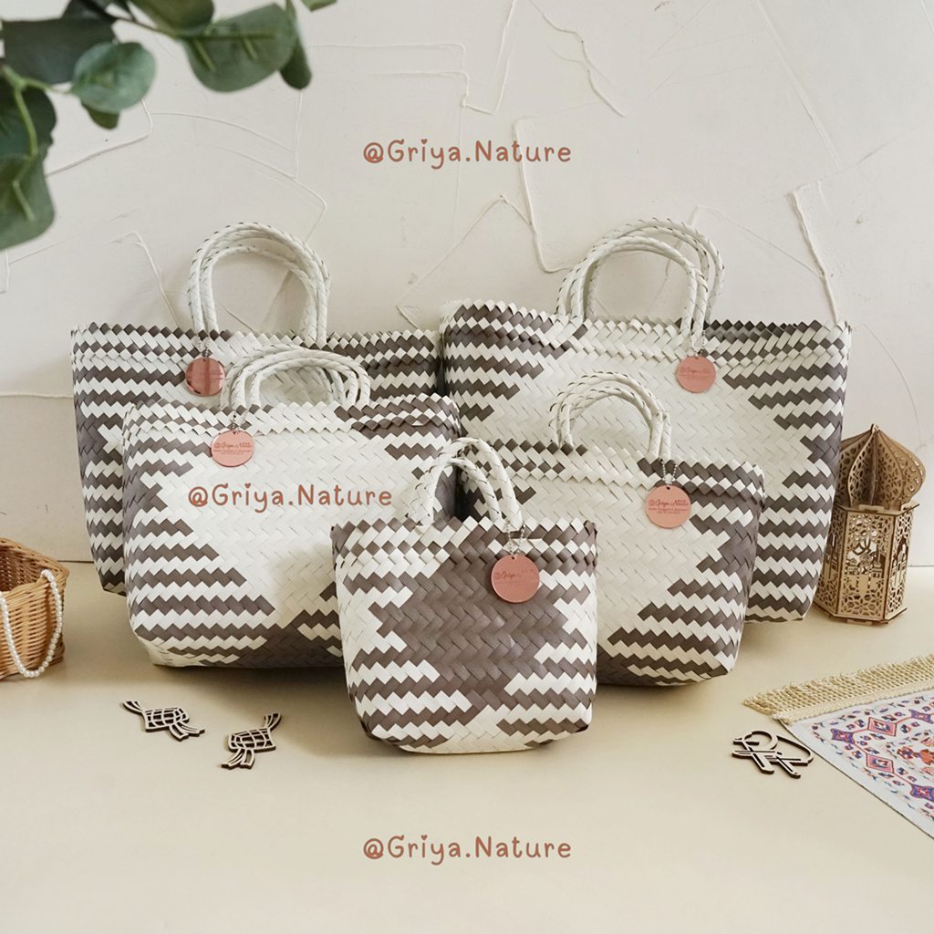 Jual [COD] GRIYA NATURE | Tas Anyaman TWO TONE Size XS - XL | Tas Parcel Lebaran Idul Fitri ...