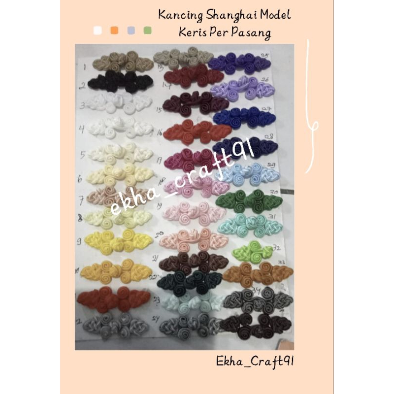 Jual Kancing Shanghai Model Keris Per Pasang | Shopee Indonesia