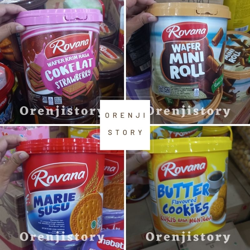 Jual Rovana Biskuit cookies rasa butter, coklat, kopi, marie susu ...