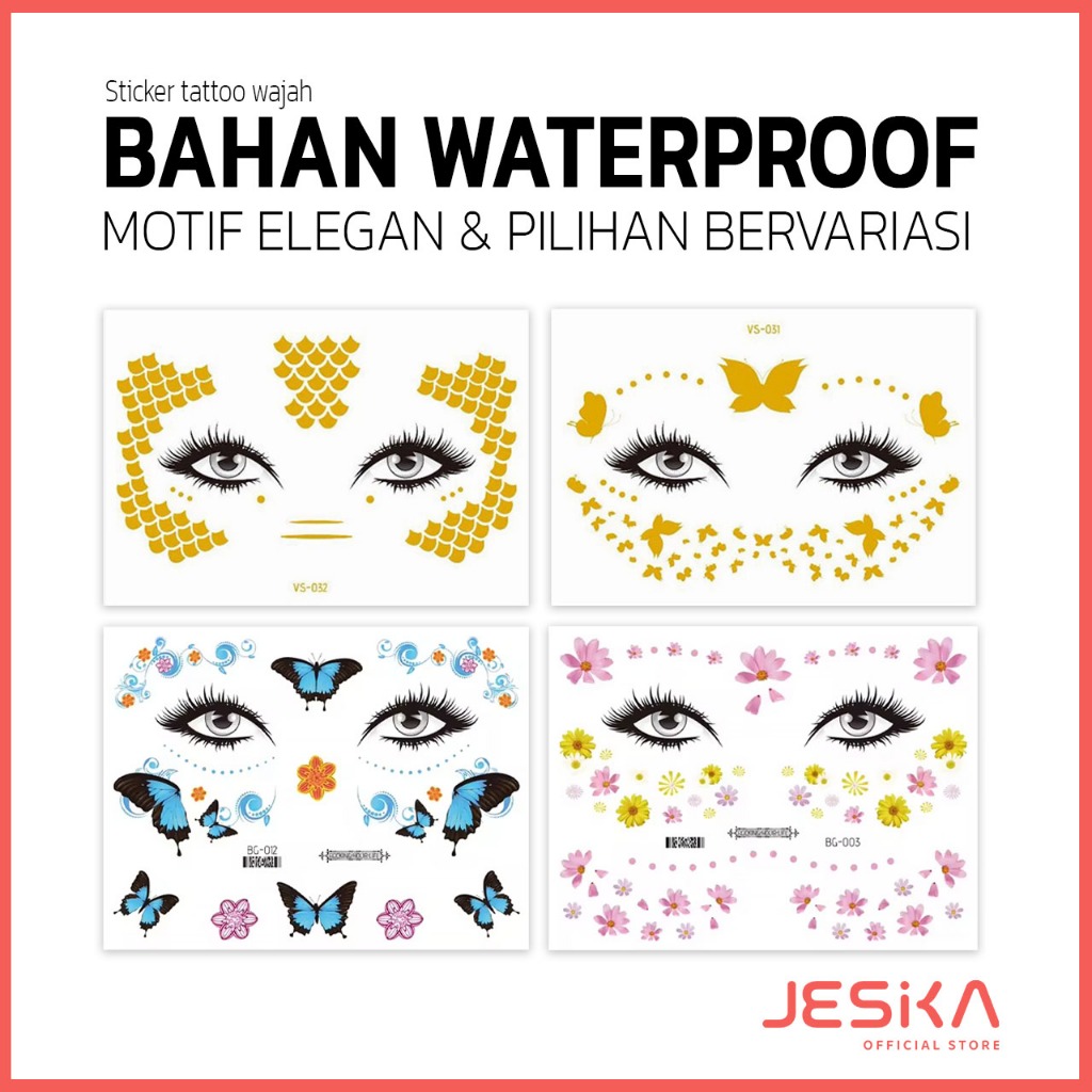 Jual Sticker wajah tattoo make up halloween buat karnaval konser ...