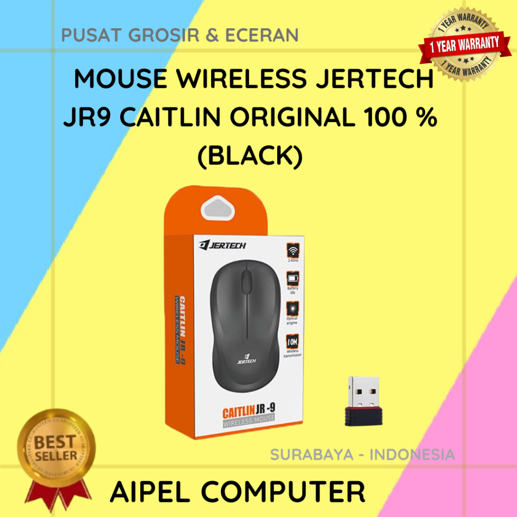 Jual JR9 | MOUSE WIRELESS JERTECH JR9 CAITLIN ORIGINAL 100 % (BLACK ...