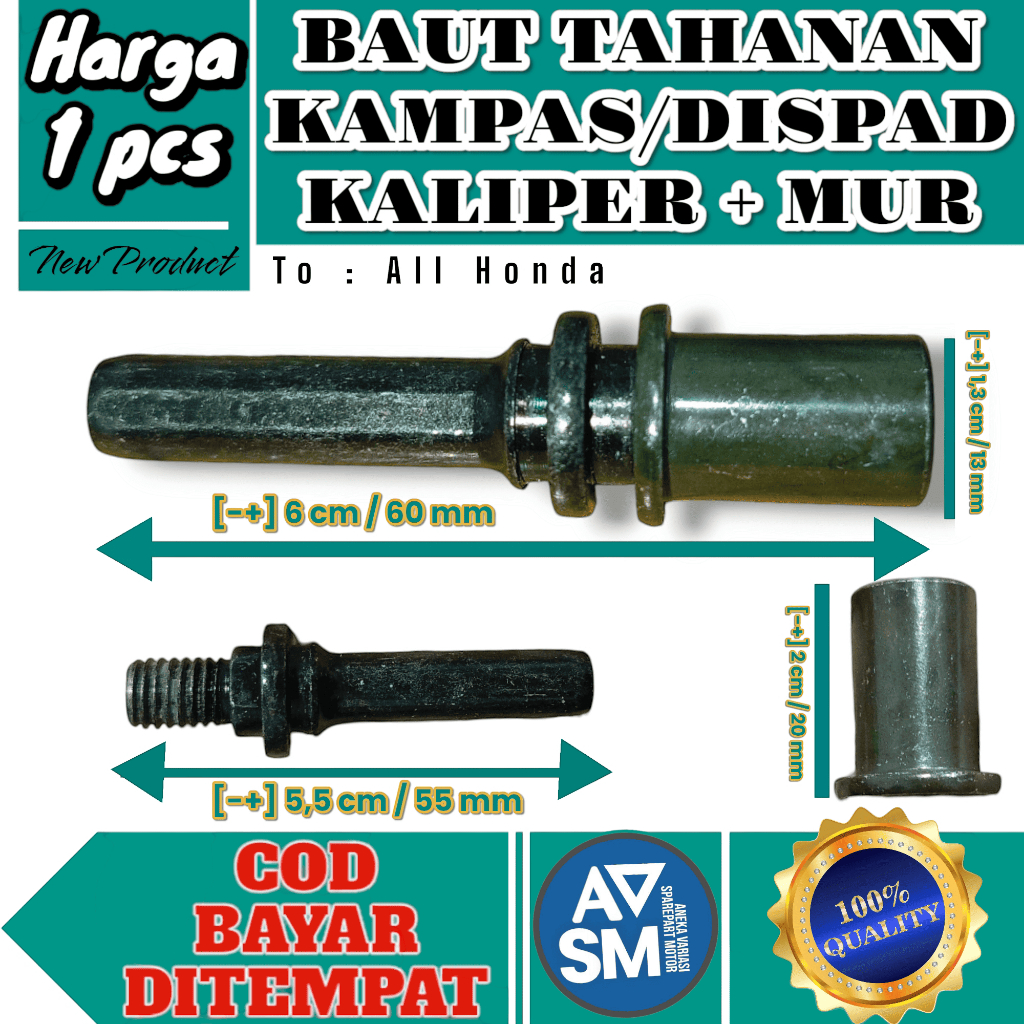 Jual Baut Tahanan Kaliper Rem Cakram plus mur -- All motor honda [baut tahanan kaliper rem ...