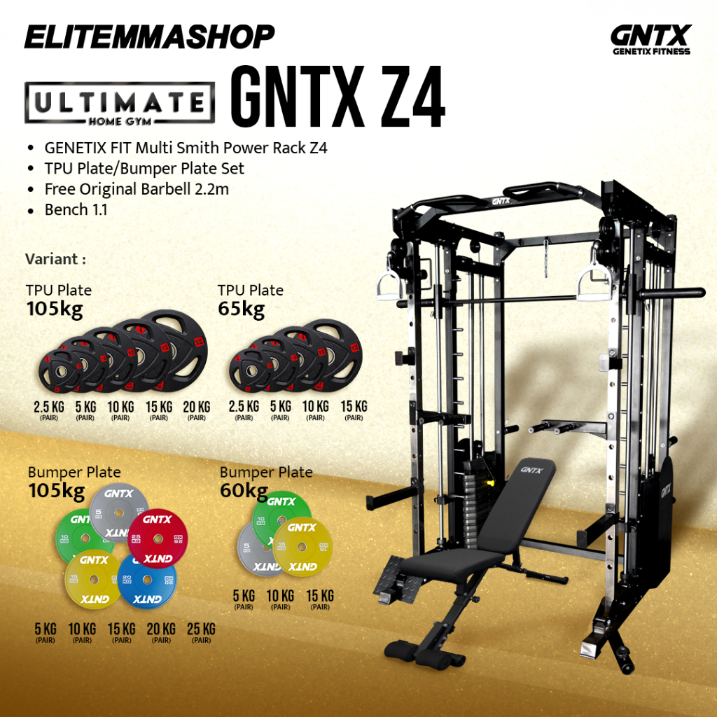 Jual PAKET ULTIMATE HOME GYM GENETIX FIT Z4, PAKET GYM, POWER RACK ...