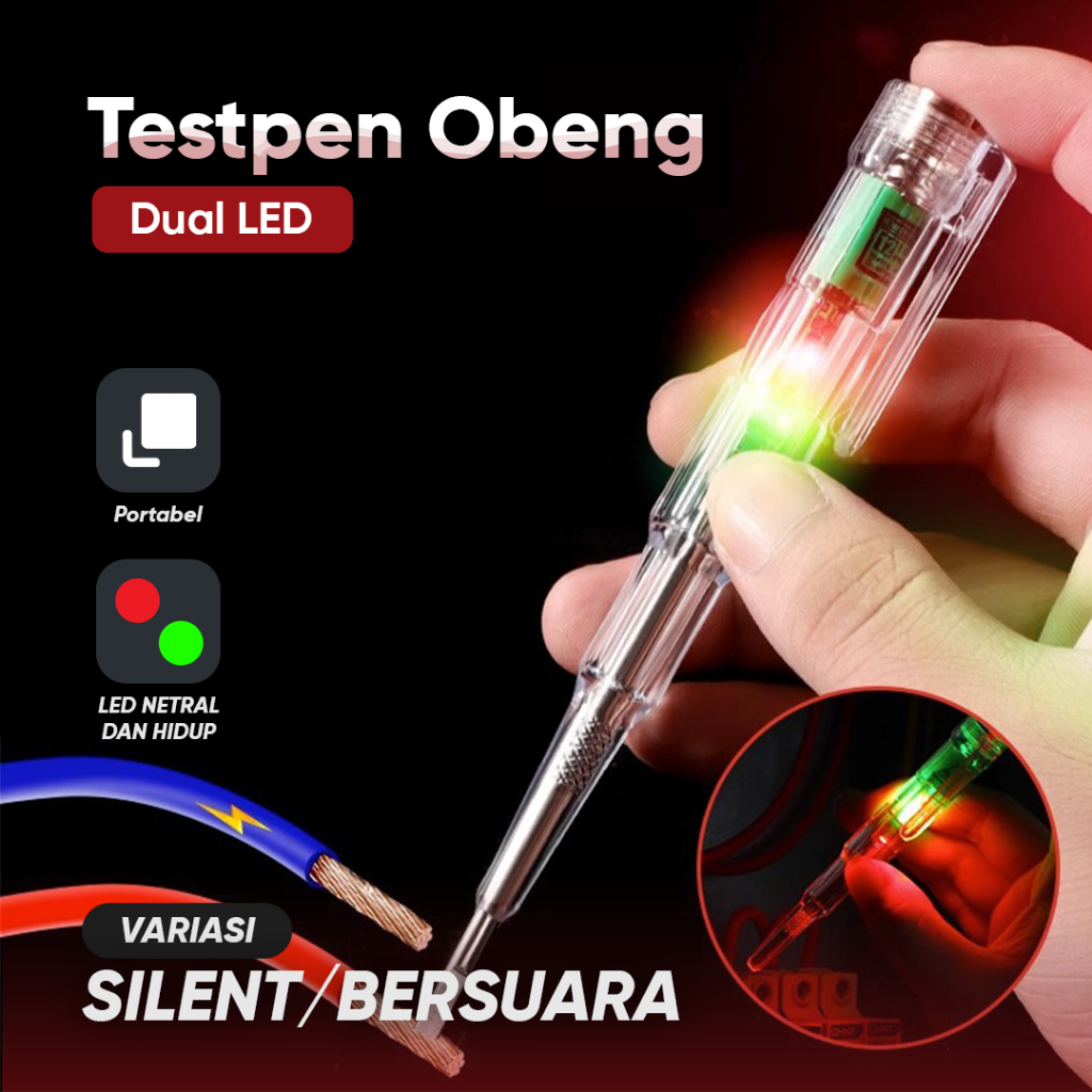 Jual Obeng Testpen Dual LED | Alat Deteksi Cek Ukur Kabel Putus Tester ...
