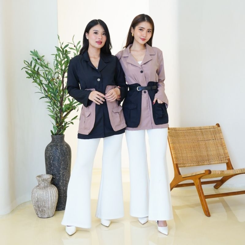 Jual Kamari Blazer - Blazer Wanita Modis dengan Belt Gratis, Cocok ...
