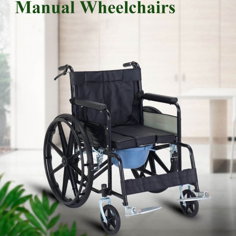 Jual KLG Kursi Roda Lipat Portable Wheelchair with Toilet Seat Safety ...