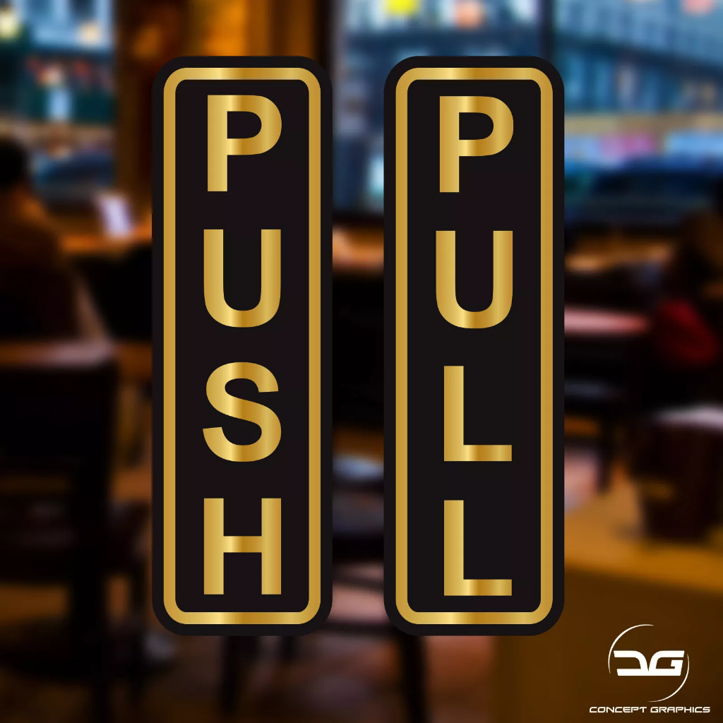 Jual STICKER PUSH PULL DOOR MINIMALIS SLIDE BOOK POTENSIO STIKER Dorong ...