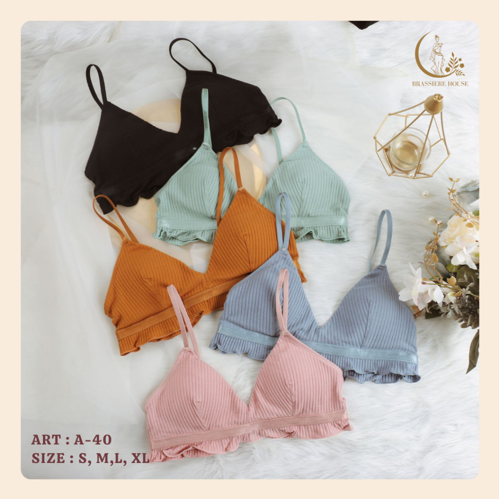 Jual PAKET HEMAT 3PCS Bra Bikini Fashion Import BH Wanita Cup Motif Renda Ruffle Tali Kecil 2 A ...