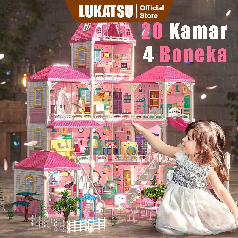 Jual LUKATSU Mainan Doll House Ekstra Besar 20 House Rumah Rumahan Anak ...