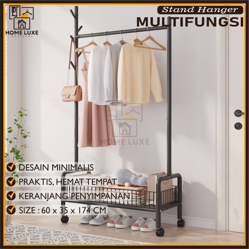 Jual HOMELUXE Rak Baju Gantungan Gawang Baju Besi Stand Hanger Jemuran Baju Multifungsi DGYJ-5 ...