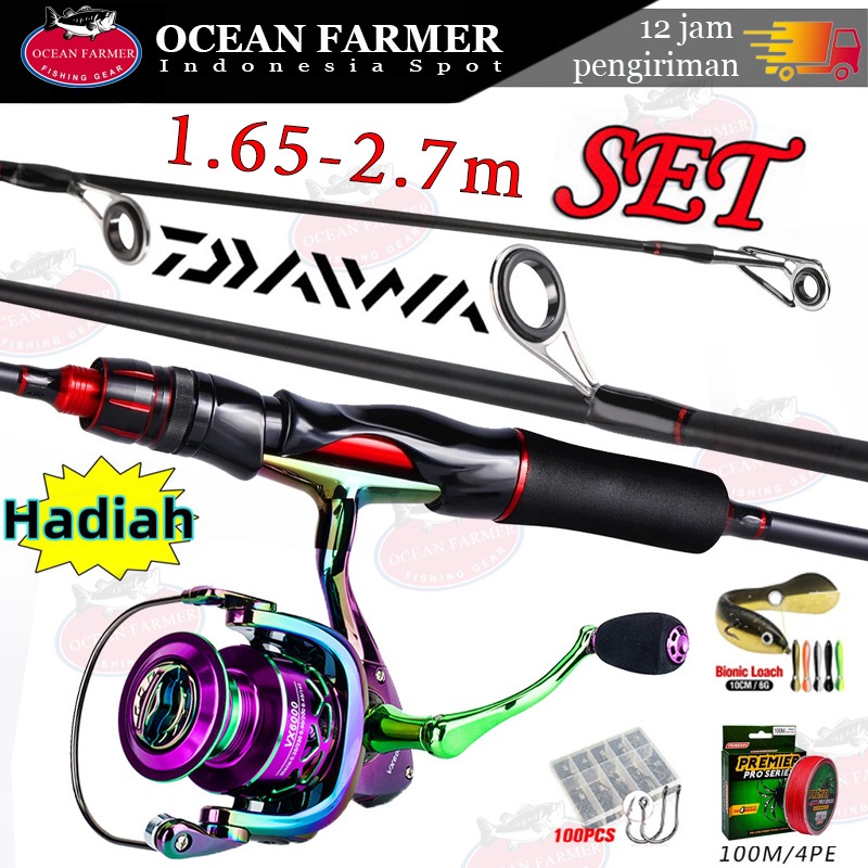 Jual Joran Pancing Set 1.65-2.7m DAIWA Carbon Fiber Joran Dan VX1000 ...