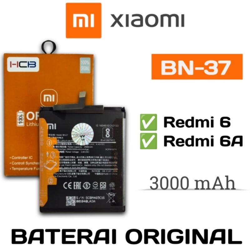 Jual ORIGINAL 100% Battery Xiaomi BN37 BN 37 Redmi 6A / Redmi 6 Batre ...