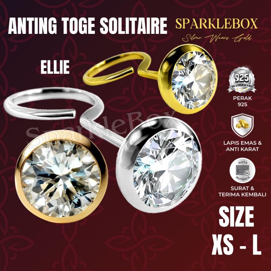 Jual Anting Perak TOGE Asli 925 Bersertifikat / Anting Silver 925 Lapis ...