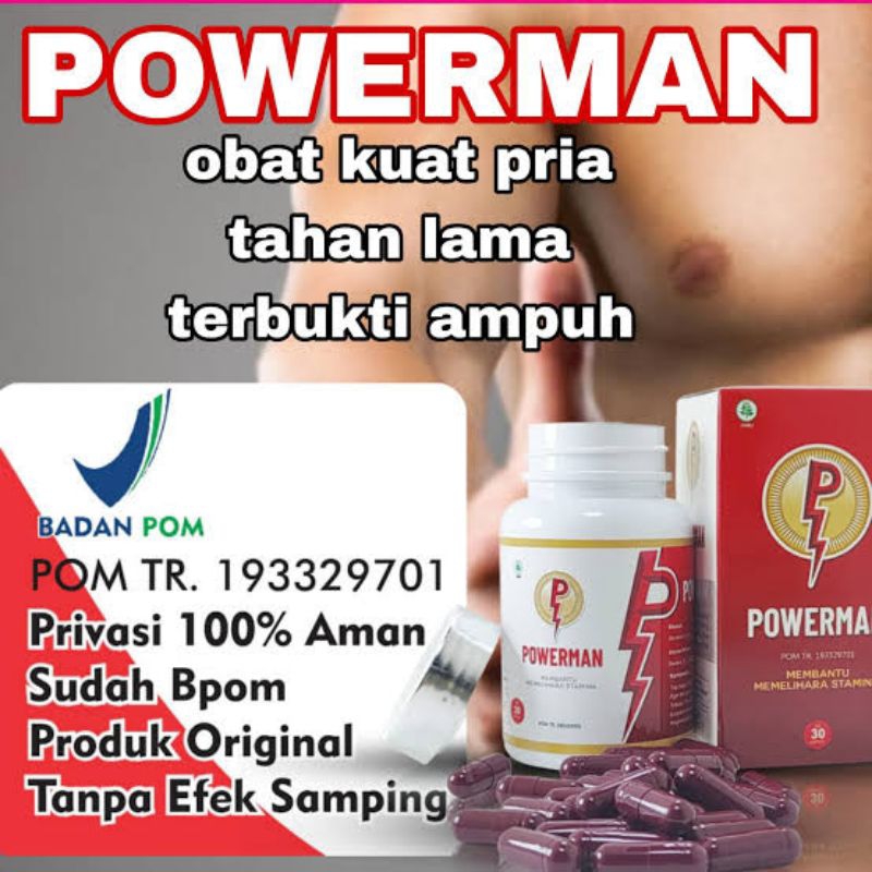 Jual powerman kapsul penambah stamina obat kuat pria tahan lama pria obat herbal untuk pria bpom ...