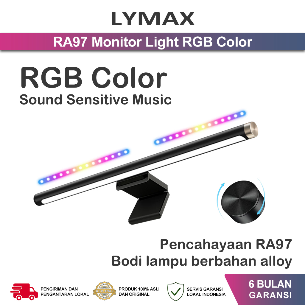 Jual Xiaomi Youpin Lymax Ra97 Lampu Monitor Light Bar Monitor Rgb Color Sound Sensitive Music ...