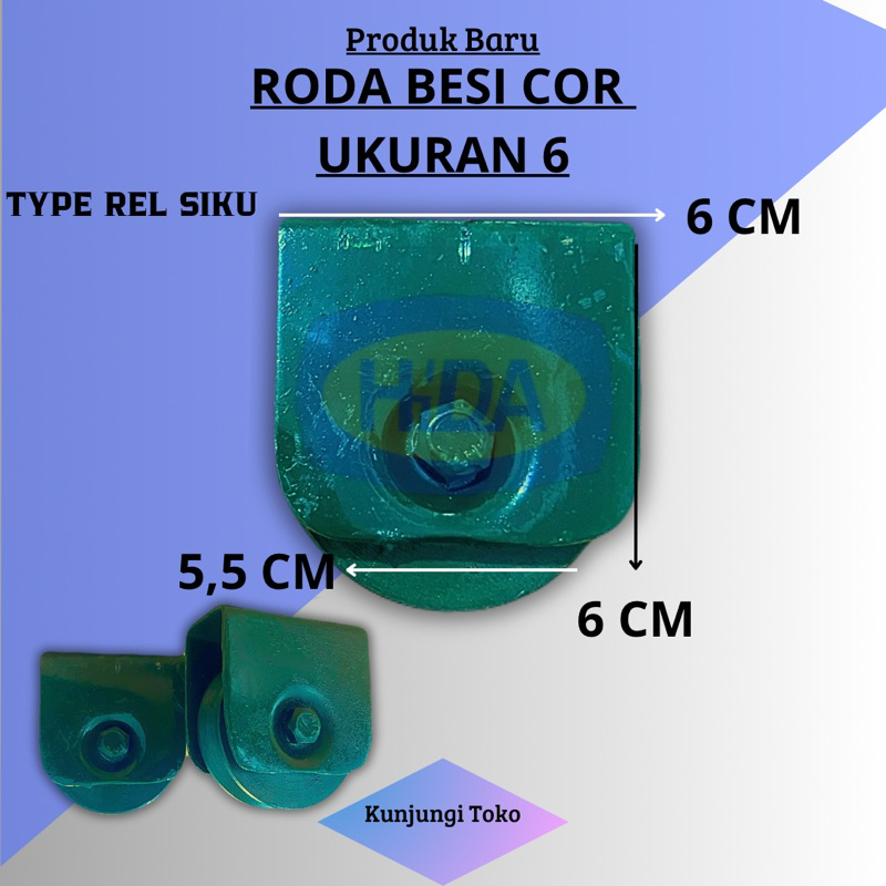 Jual roda bubut besi cor roda pintu gerbang ukuran 6cm rell siku ...