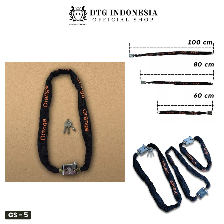Jual DTG GS-5 GEMBOK RANTAI - DILAPISI KAIN / Kunci Gembok Sepeda ...
