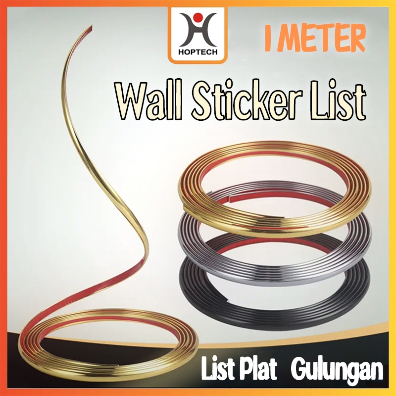 Jual Hoptech - Wall Sticker List Plat Strip Mirror 1M Silver Hairline ...