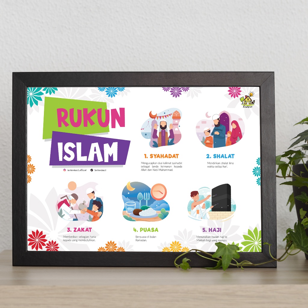 Jual Poster Edukasi Anak islami RUKUN ISLAM & RUKUN IMAN | Shopee Indonesia