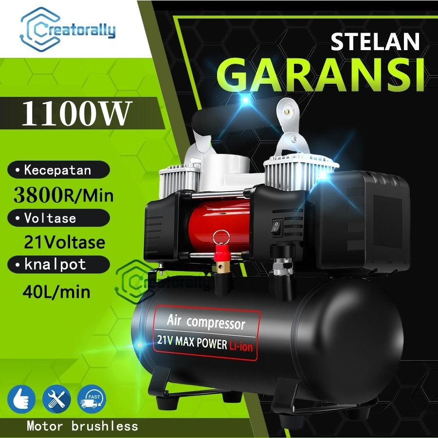 Jual CREATORALLY Kompressor Angin Listrik Tanpa Minyak 45L kompresor ...