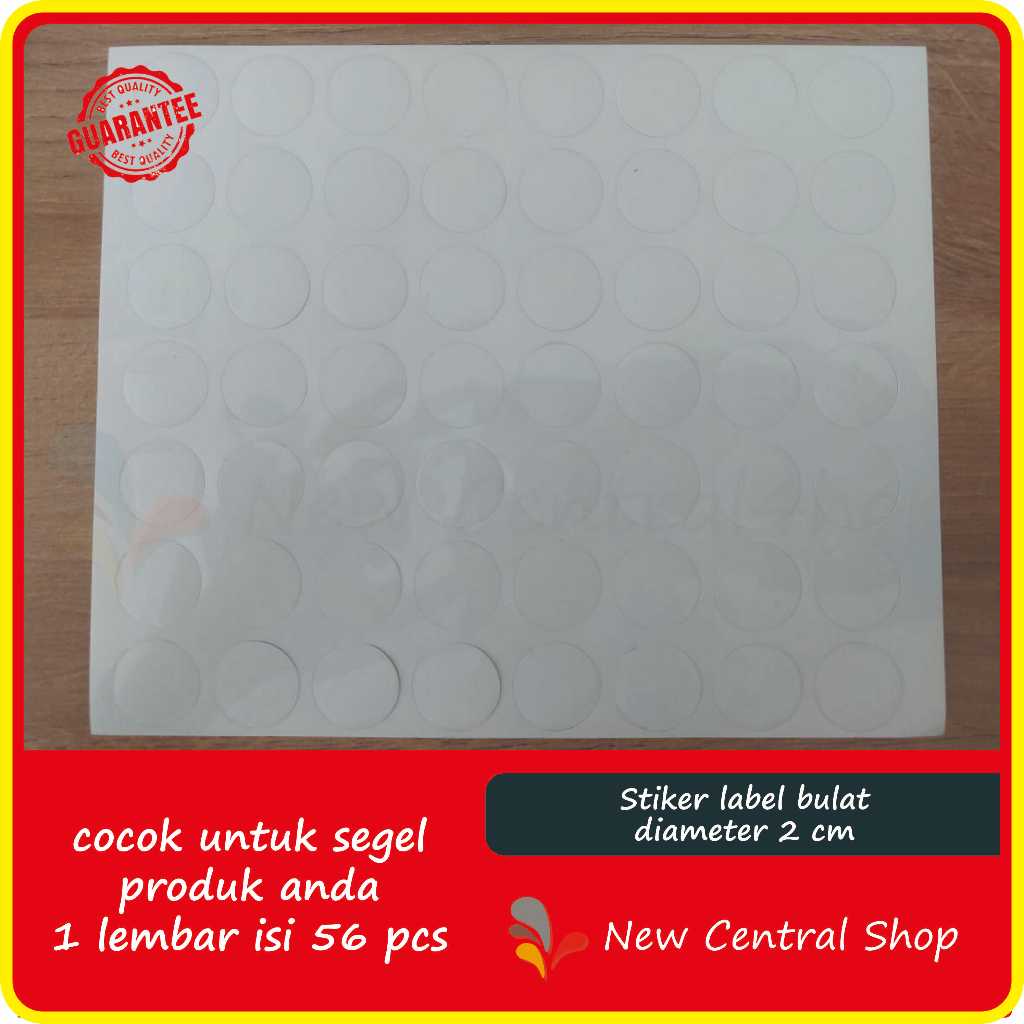 Jual sticker bulat transparan diameter 2 cm label segel transparan ...