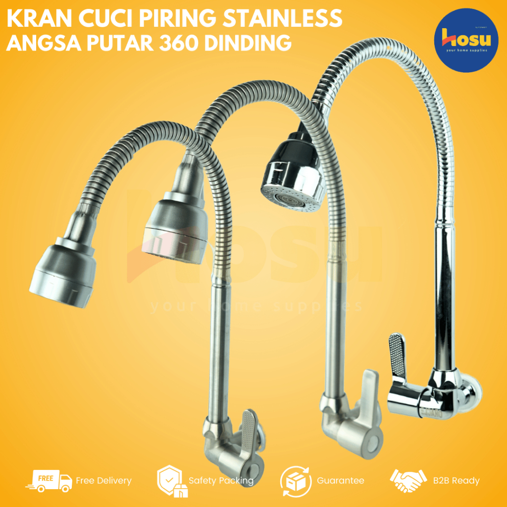 Jual ORACLE Kran Cuci Piring Flexible Stainless Steel Angsa Putar 360 ...