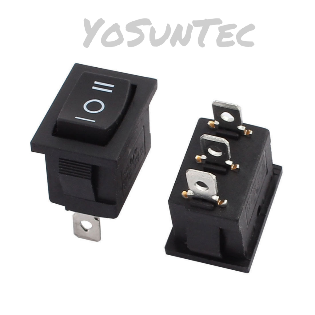 Jual Saklar Rocker Mini Switch On Off On 3 Pin KAKI 3P Hitam Selector 1 ...