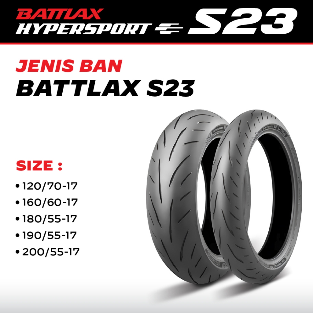Jual Ban Battlax S23 Bridgestone Depan Belakang 120/70 180/55 190/55 ...