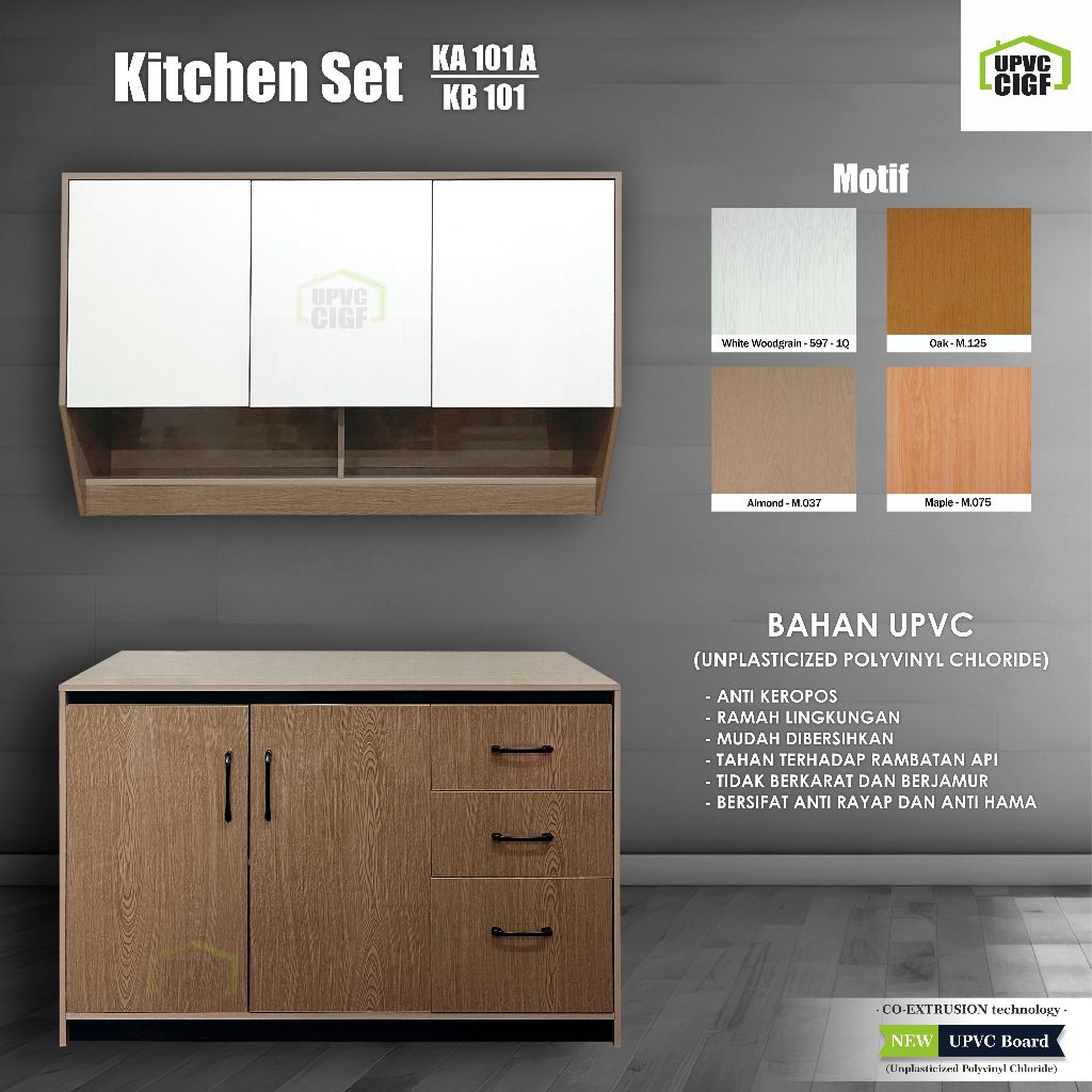 Jual Kitchen Set 3 Pintu Bahan Upvc Anti Rayap Anti Air - Desain ...