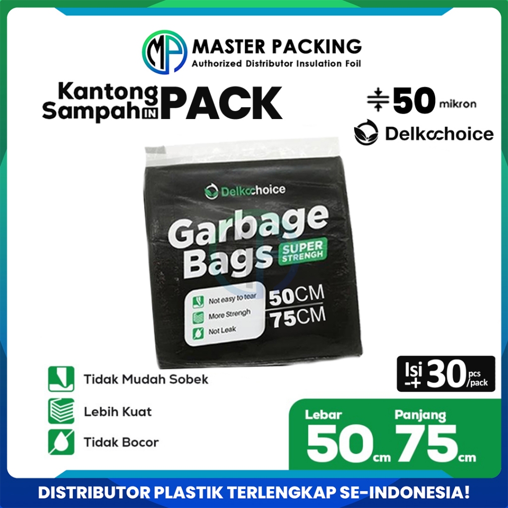 Jual Kantong Kresek Plastik Sampah Per-Pack 50cm x 75cm / Trash Bag / Garbage Bag Hitam Tebal ...