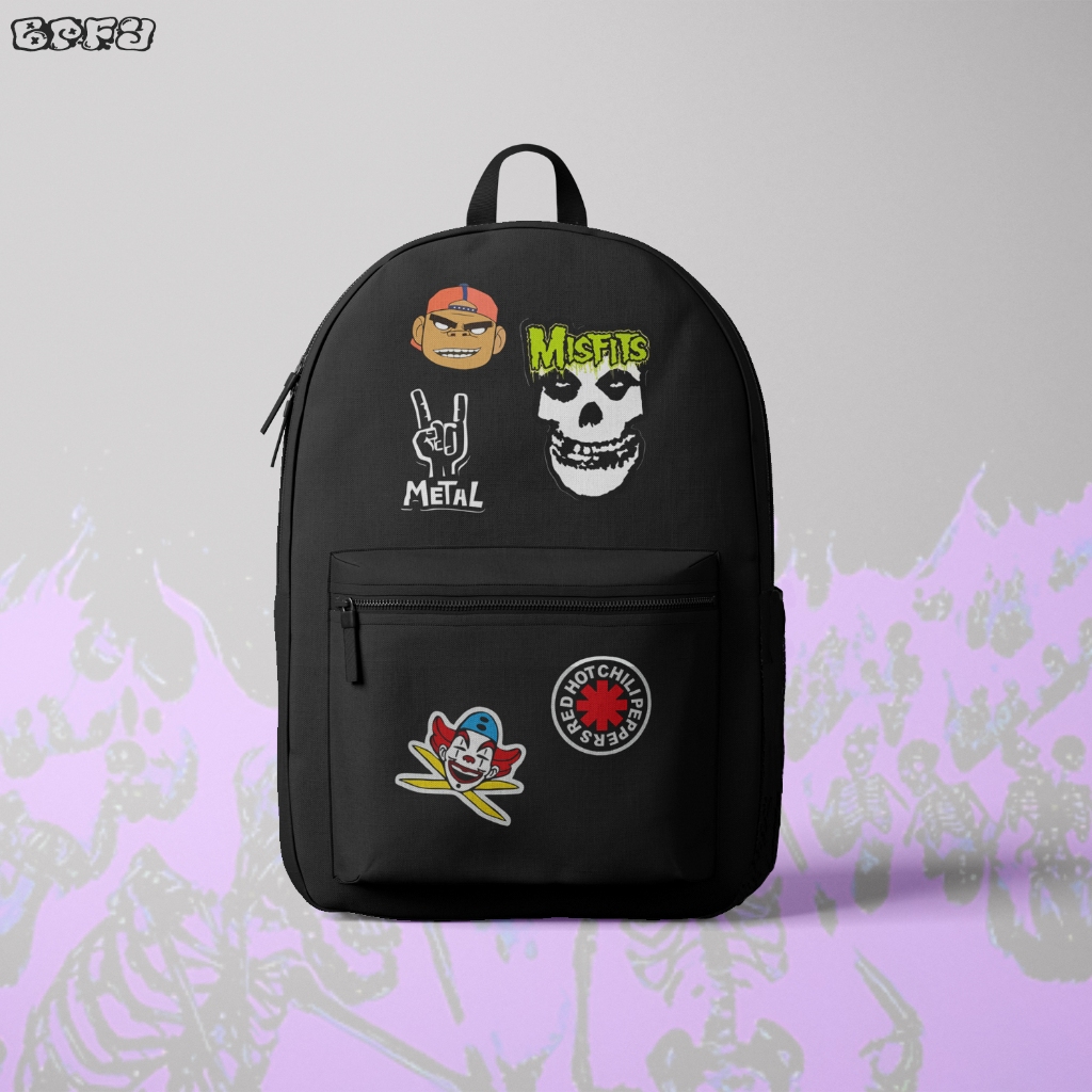 Jual [COD] Band rock Tas Sekolah Pria Wanita Backpack Sekolah Korean ...