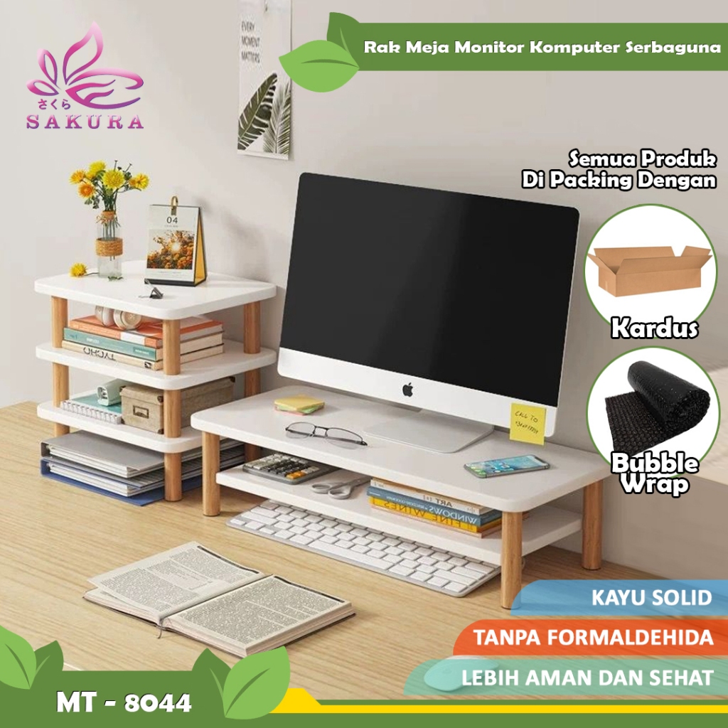 Jual Rak penyimpanan desktop monitor komputer dudukan yang ditinggikan ...