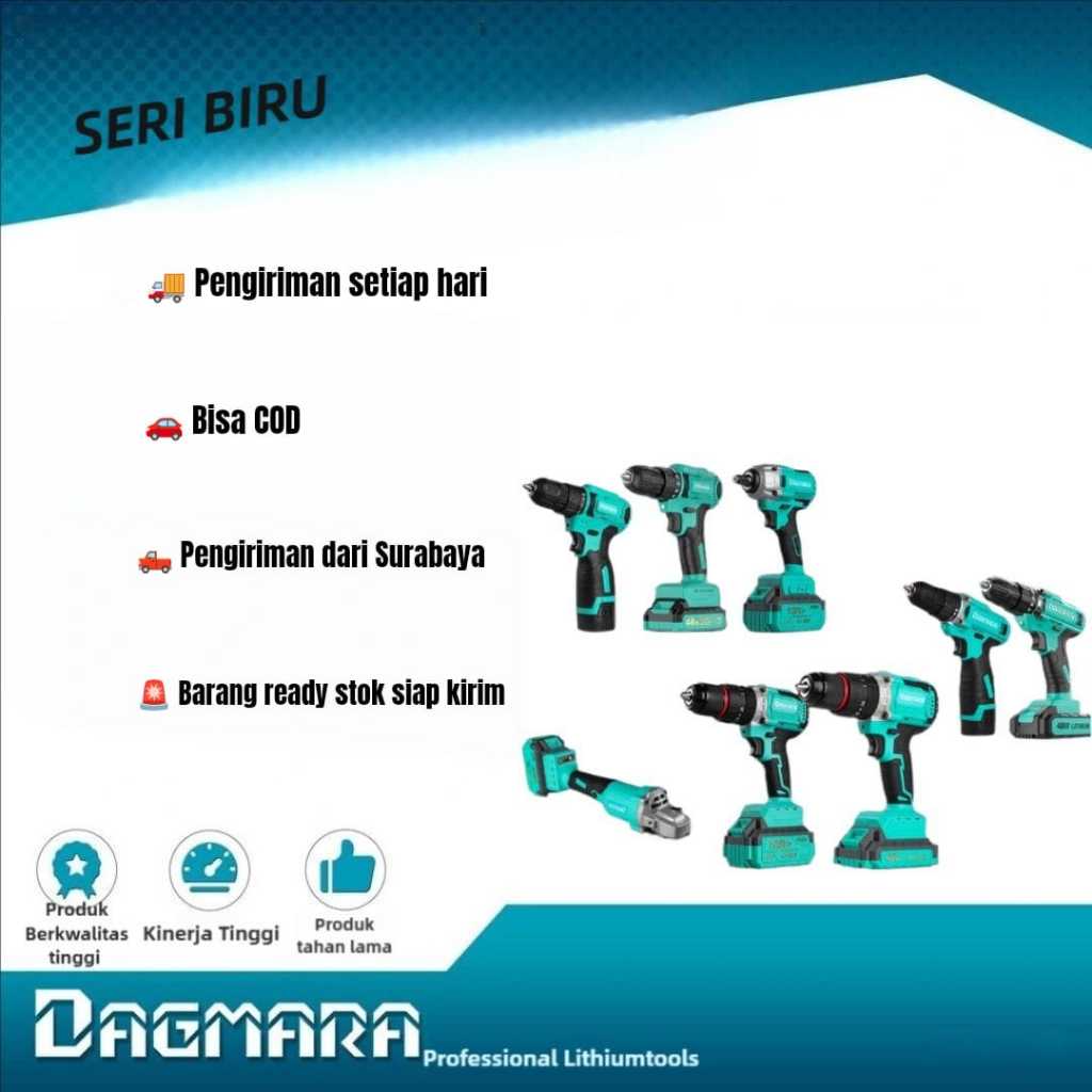 Jual Dagmara seri biru Heavy Duty Cordless tools(impact wrench/cordless ...