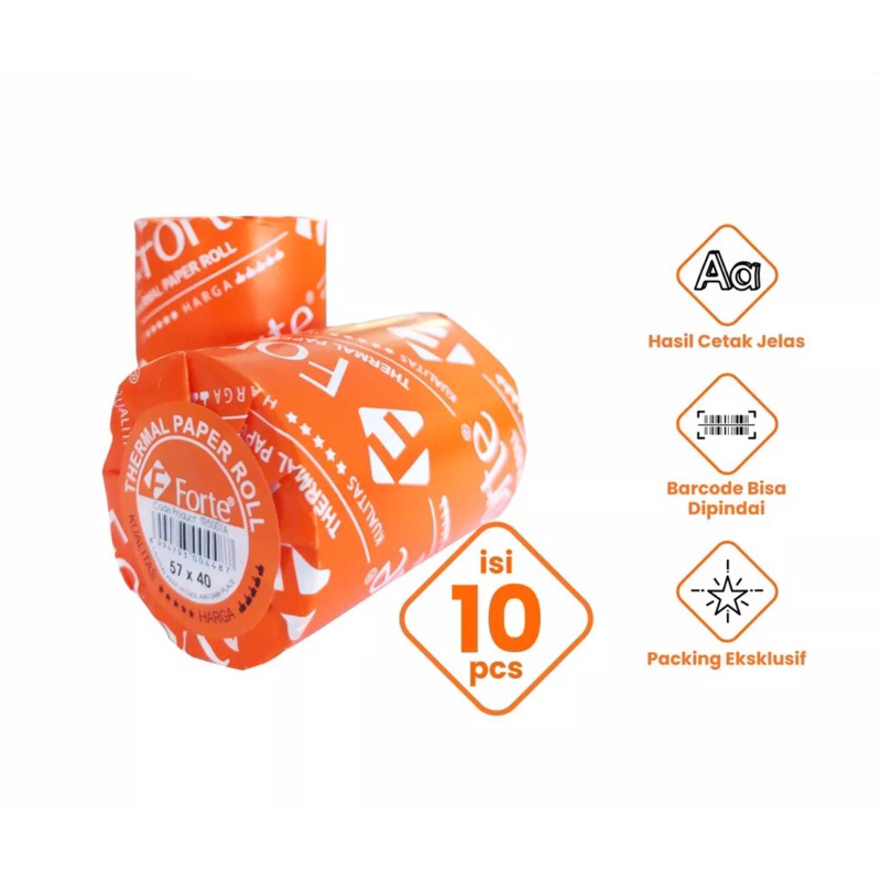 Jual Thermal Paper Kertas Kasir Kertas Roll Ukuran 57x40 Merk Forte ...