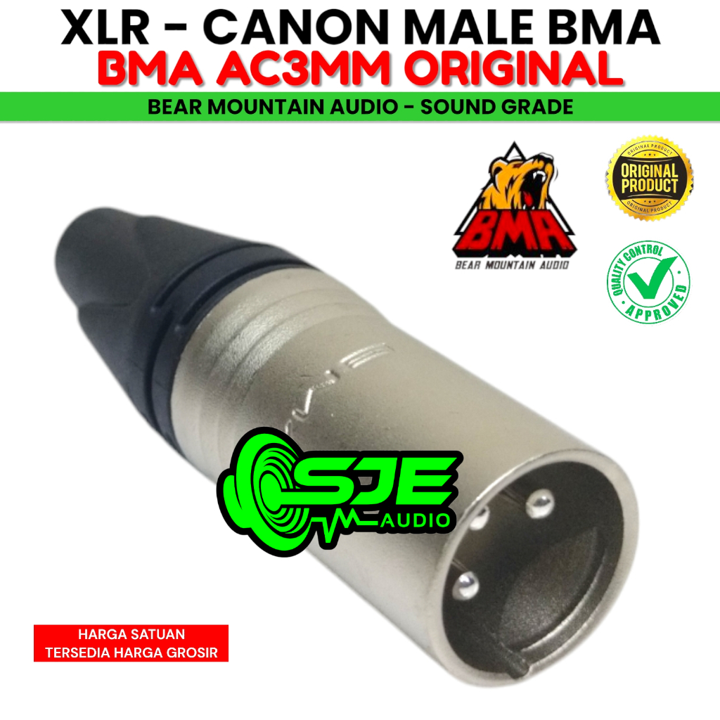 Jual JACK BMA JACK CANON MALE BMA AC3MM XLR ASLI KONEKTOR CONNECTOR XLR ...
