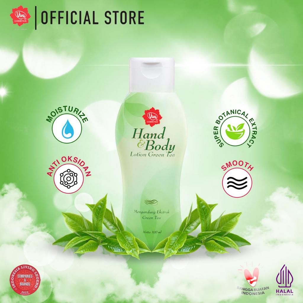 Jual Viva Hand & Body Lotion Green Tea 100 ml (ANTIOXIDANT) | Shopee ...