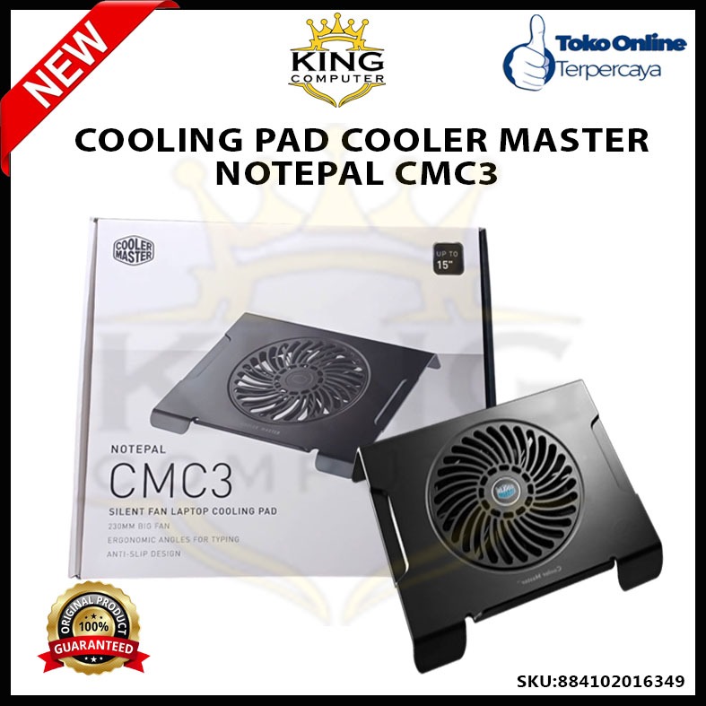 Jual COOLING PAD COOLER MASTER NOTEPAL CMC3 SILENT FAN-KIPAS LAPTOP | Shopee Indonesia