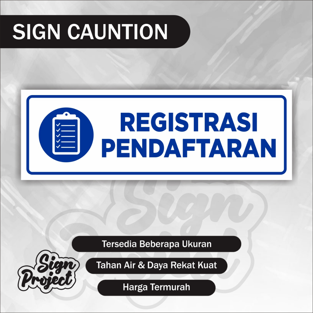 Jual Sticker Ruang Registrasi / Stiker Pendaftaran / Registrasi ...