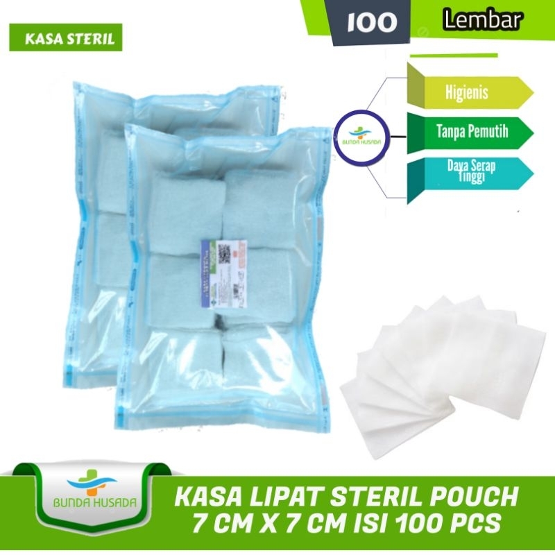Jual Kasa Lipat Medis Kain Perban Luka Ukuran 7Cm x 7Cm Isi 100 Pcs ...