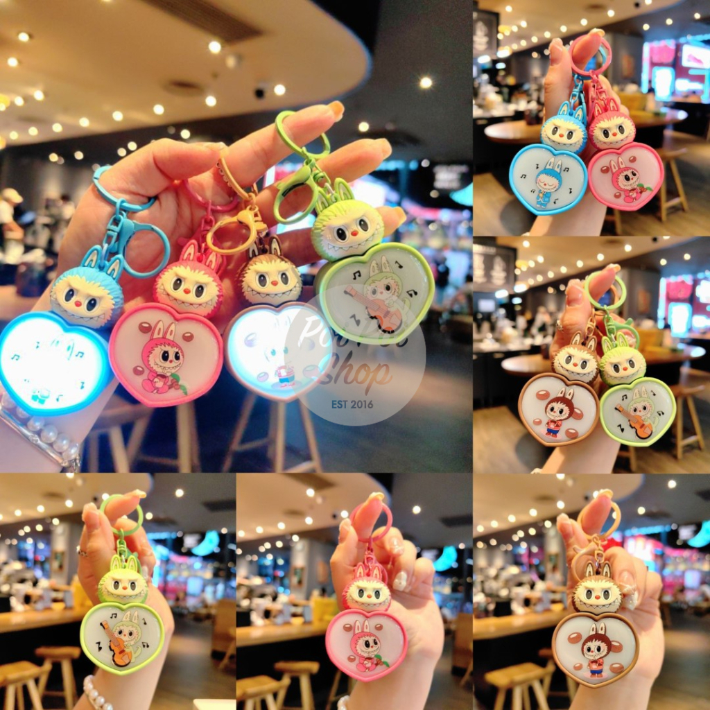 Jual Gantungan Kunci Labubu LED Love Ganci Popmart Labubu Keychain ...