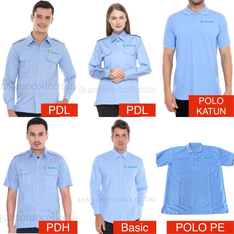 Jual Baju Seragam PDL PDH Poloshirt KEMENKES Biru Muda | Shopee Indonesia