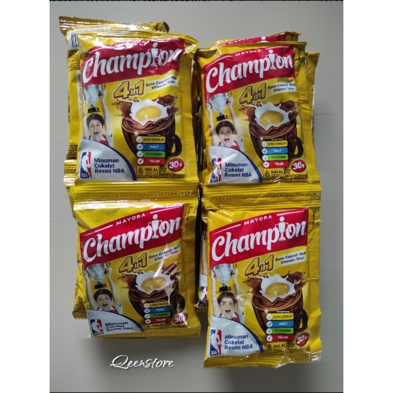 Jual Mayora CHAMPION 4in1 Susu Cokelat Malt Vitamin Telur isi 10 sachet ...