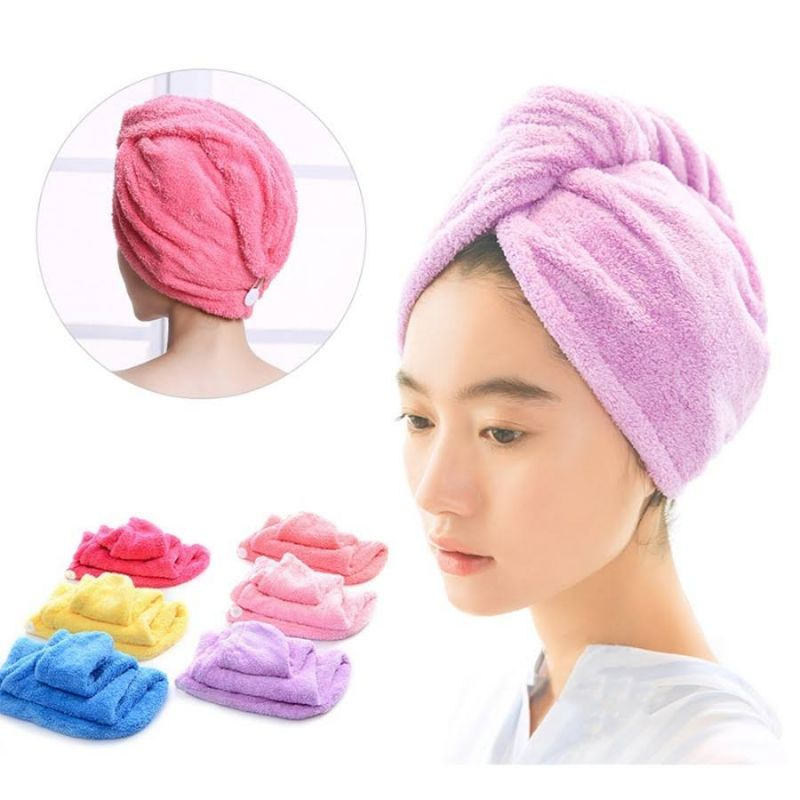 Jual Handuk Keramas Handuk Pengering Rambut Handuk Kepala / Handuk ...