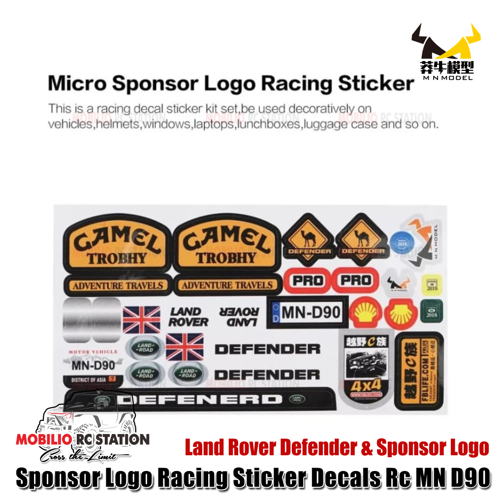 Jual Upgrade Part Micro Sponsor Logo Racing Sticker Decals Rc MN D90 ...