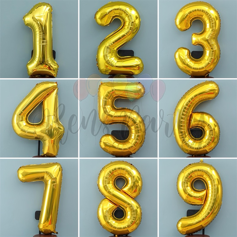 Jual BALON ANGKA GOLD JUMBO UKURAN 75 CM | Shopee Indonesia