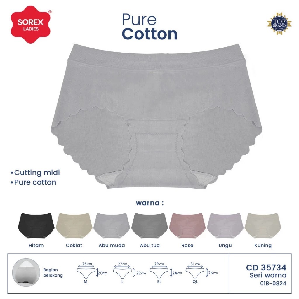 Jual SOREX - Celana Dalam Wanita Seamless Pure Cotton Cutting Midi - Art 35734 | Shopee Indonesia